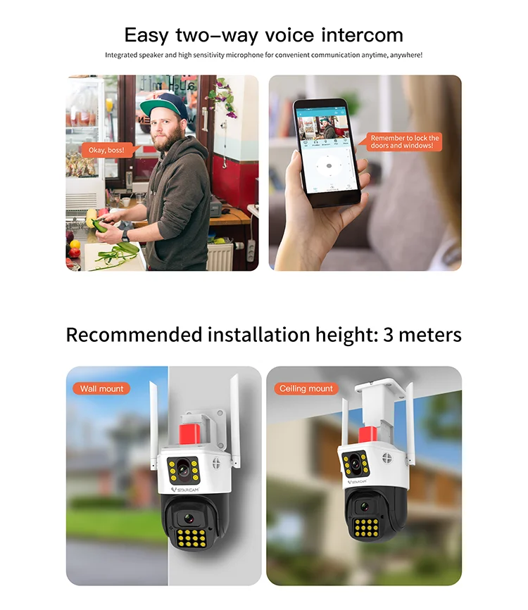 FG663DR 4G Security Fire Detection CCTV Security IP Camera Outdoor Dual ...