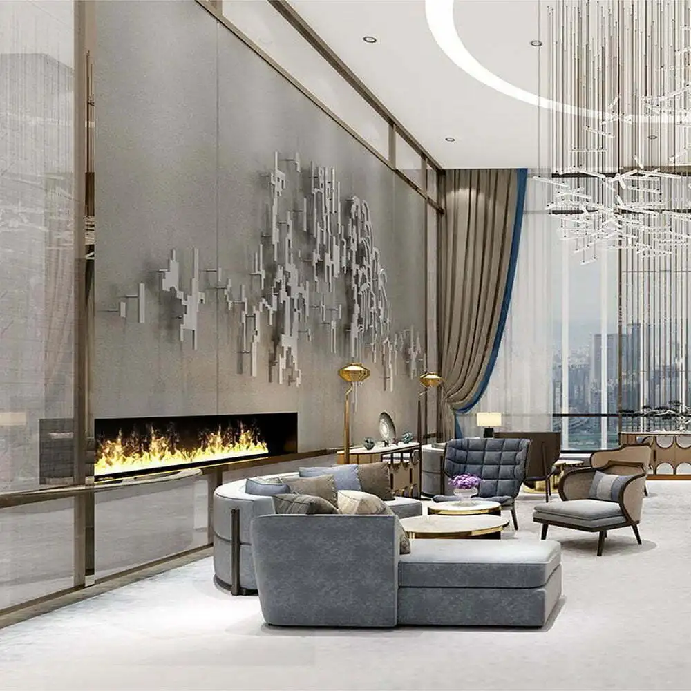 Modern Slim Line Electric Fireplace Indoor Wall Mount 3d Atomization ...