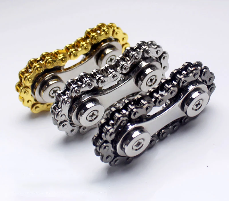 Fidget Toys Bike Chain Flywheel Fingertip Gyro Metal Spinner