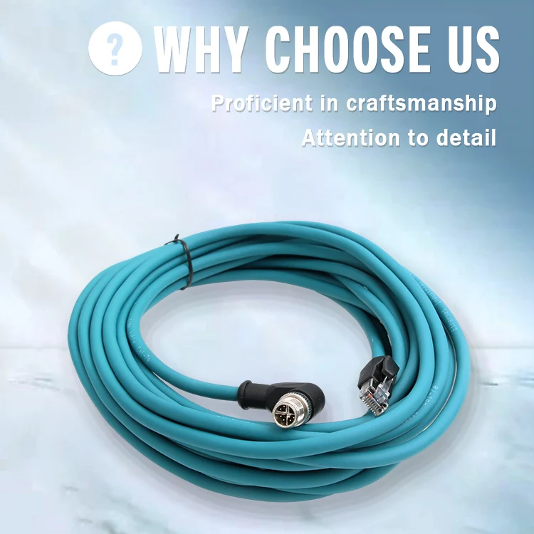 M12 X-coded 8pin To Rj45 Gigabit Ethernet Interface Cat6 Shielded Cable ...