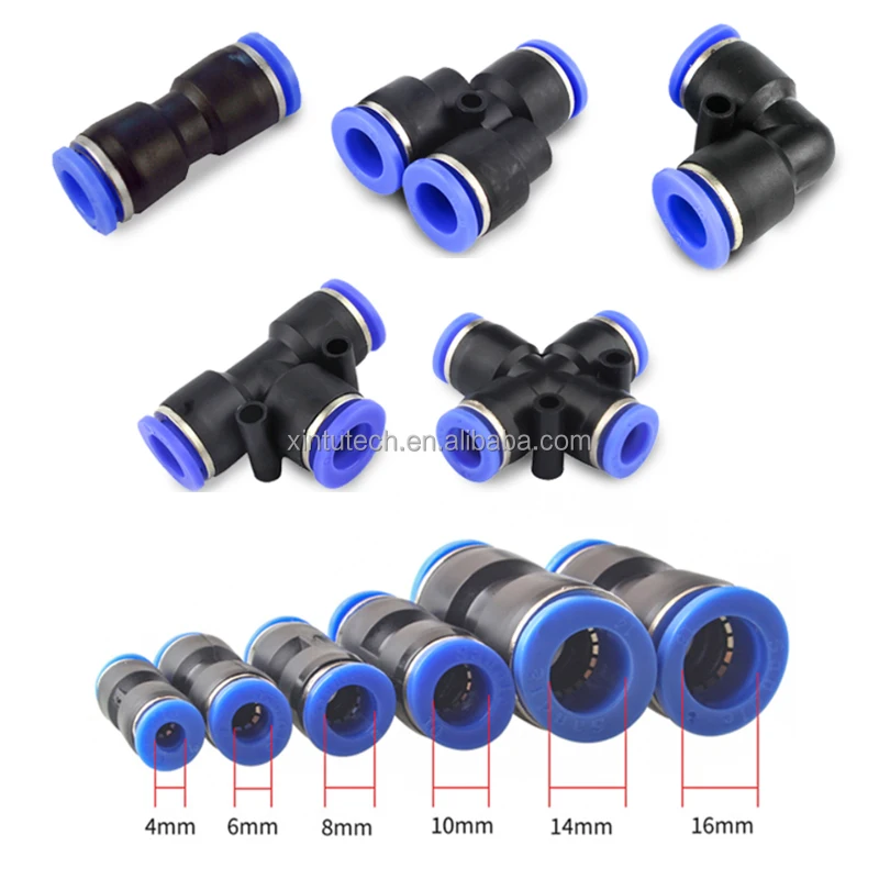Quick Release Pneumatic Air Line Hose Fittings Kit Push-to-Connect ...