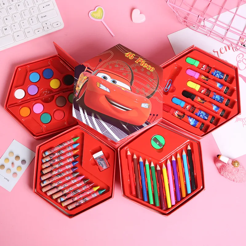 Multilayer Cartoon Kids Painting Set - Hexagon Color Box