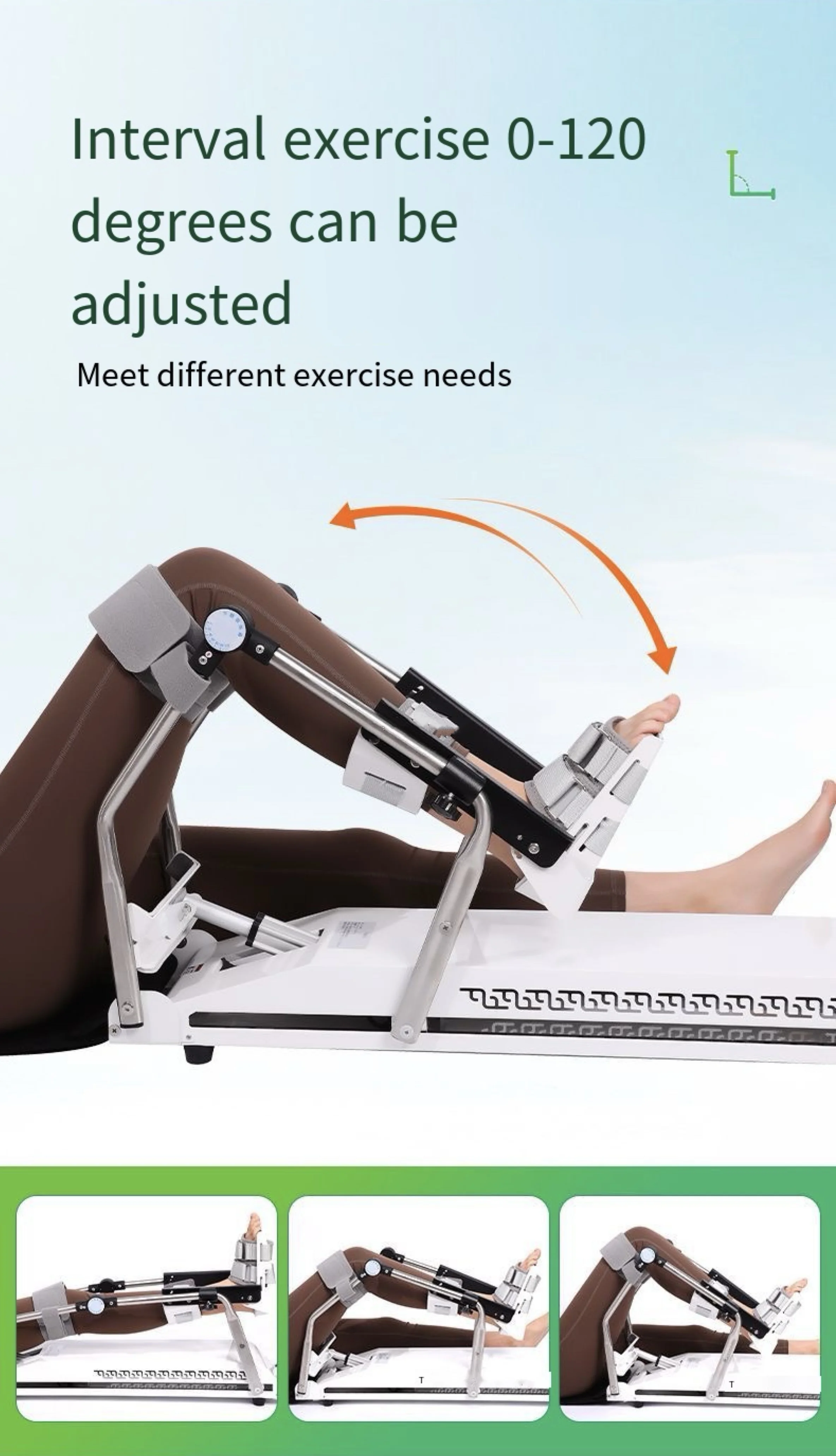 Electric CPM Knee Joint Trainer Stroke Injury Exercise Device Leg ...