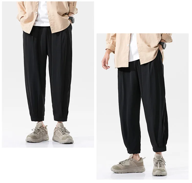 Ice Silk Work Wear Cargo Pans With Side Pocket Full Pants Casual Men ...