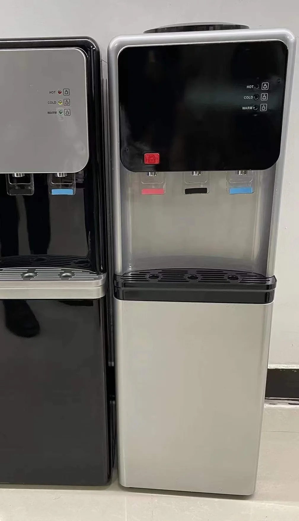 Korea Style Hot Cold Water Dispenser Three Taps Compressor Glass Water ...