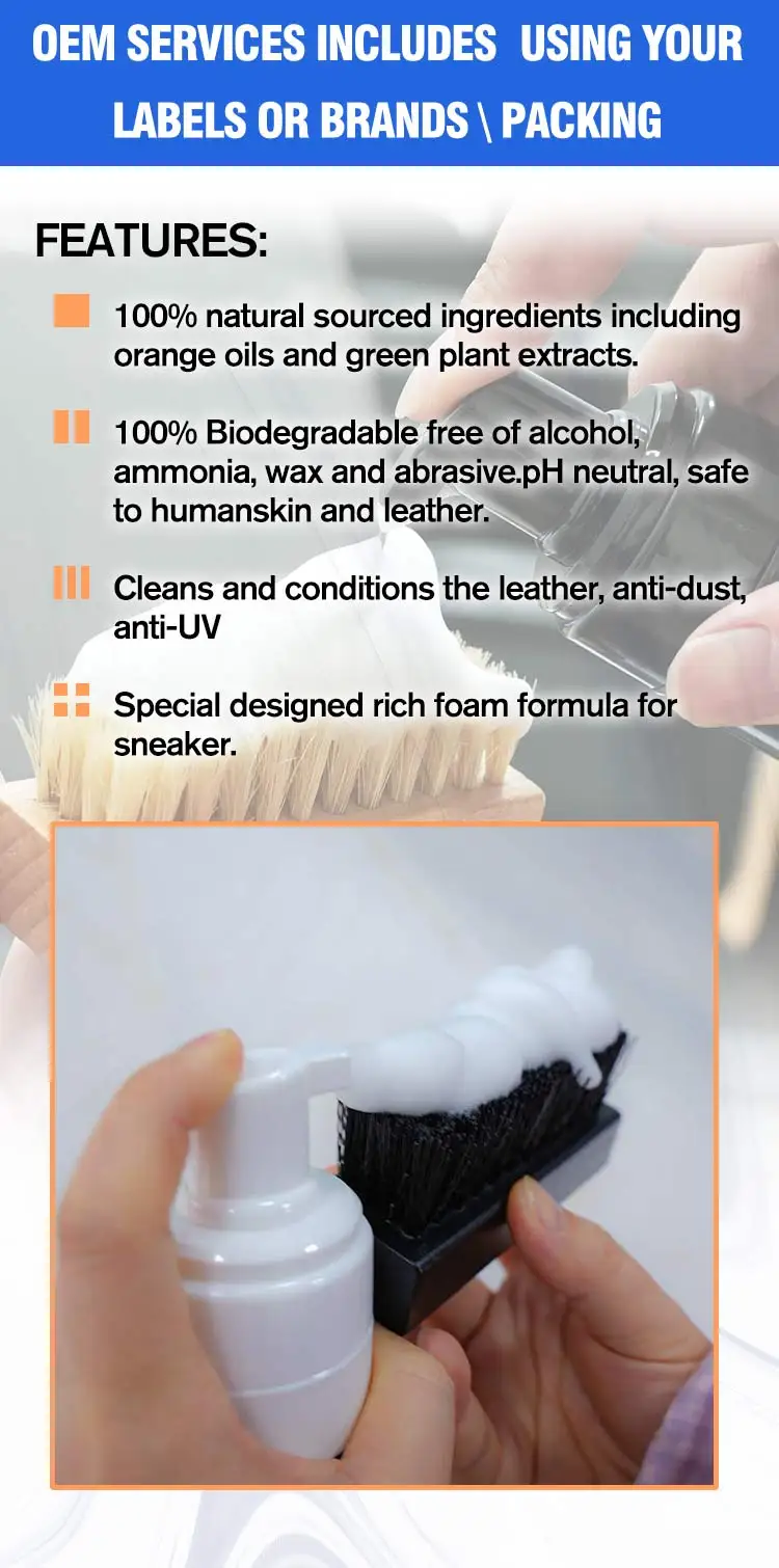 Elon Natural 150ml Foam Cleaner Spray Shoes Natural Private Label Shoe ...