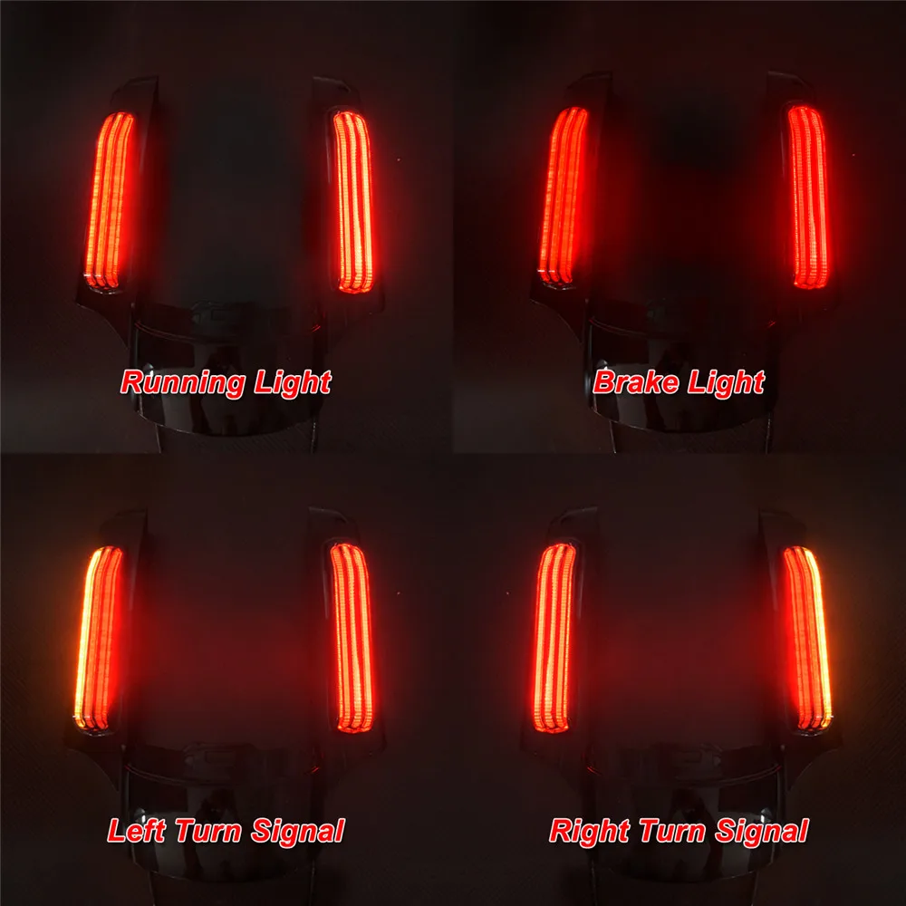 Motorcycle Led Light Rear Fender Fascia Set For Harley Touring Street ...