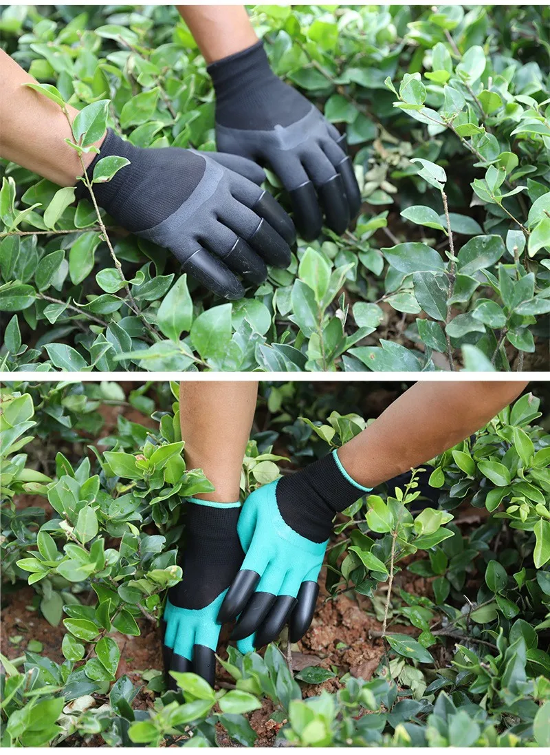 Digging Gloves With Paws Dipping Latex Planing Soil Non-slip Protection ...