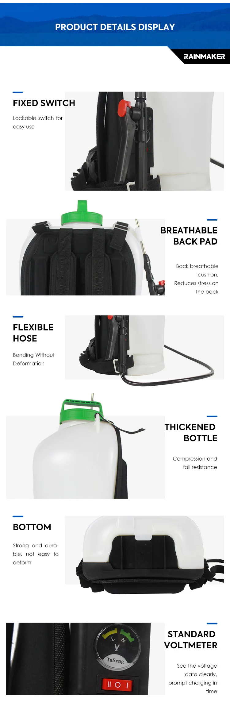 20l Agricultural Plastic Knapsack Battery Sprayer Garden Portable ...
