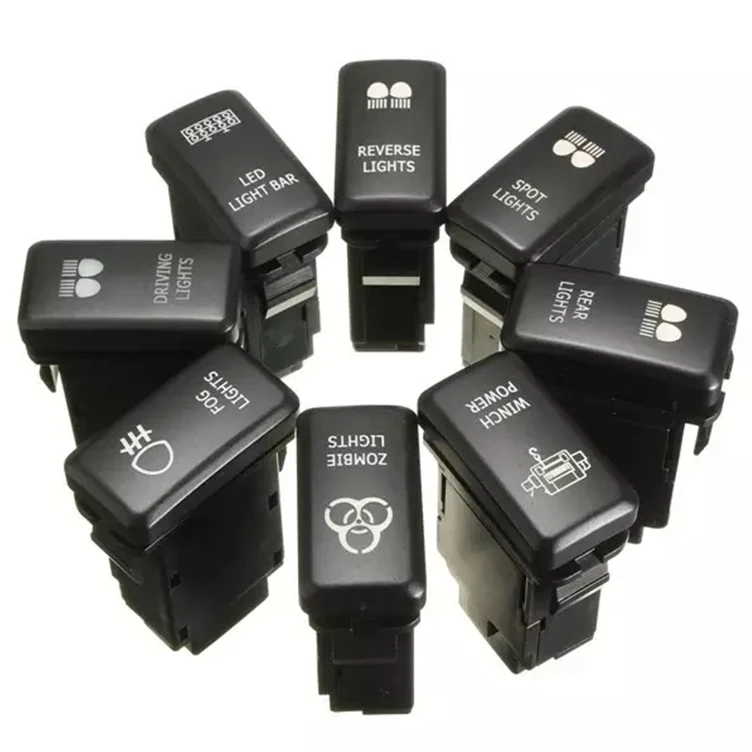 Auto 12V fog light switch ON OFF LED Spot light Push Button Switch for ...