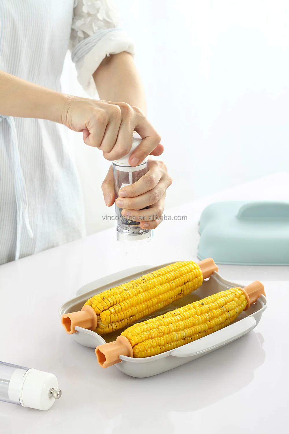 Microwave Sweet Corn Cooker Steamer Portable 2 Corn Cobs Steaming Corn ...
