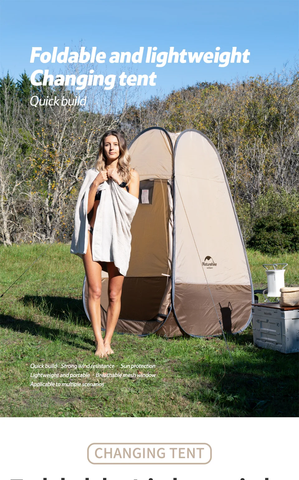 Naturehike Outdoor Portable Folding Camping Toilet Tent For Washing ...