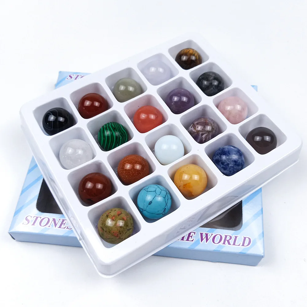 7-color Energy Agate Quartz Sphere Balls 20mm Healing Facial Massage ...