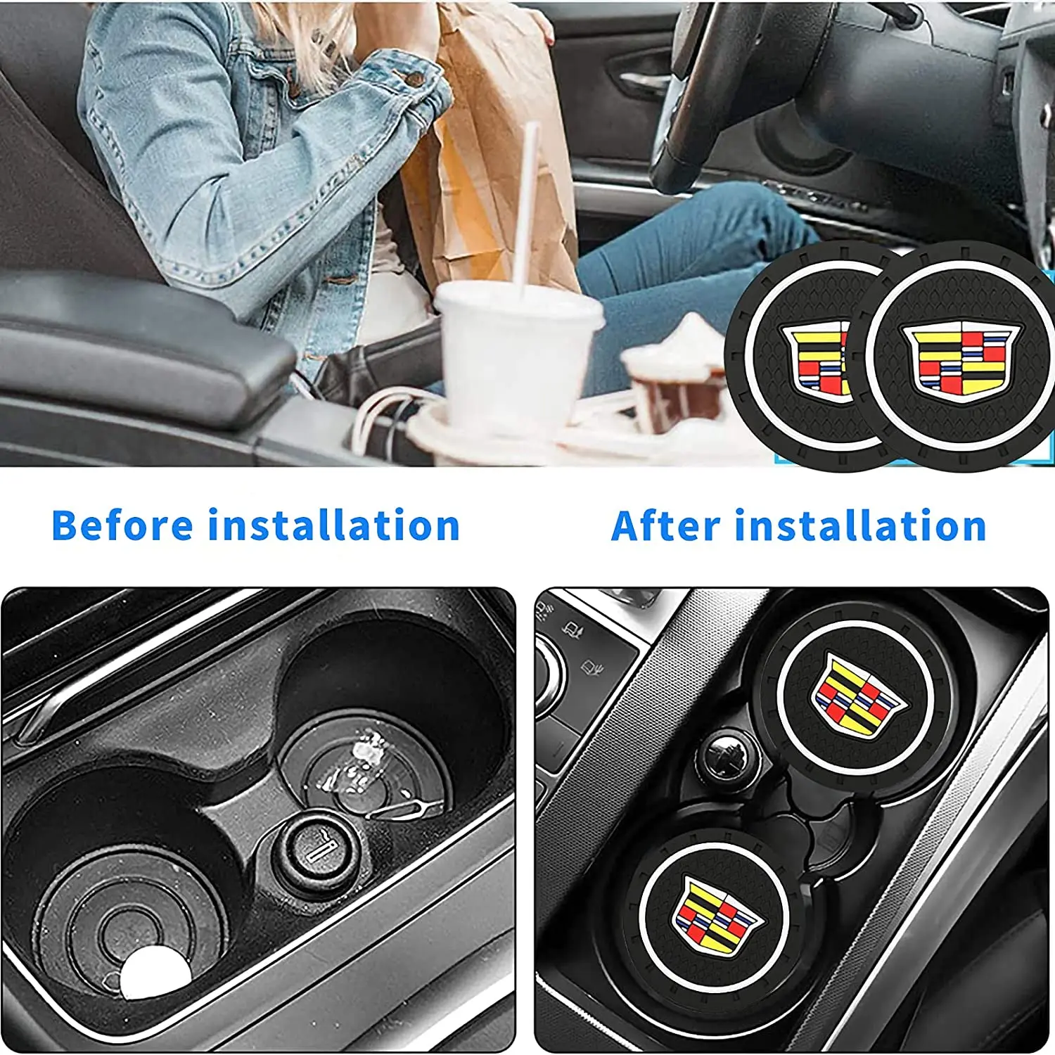 Custom Car Brand Car Logo Car Drink Mat Silicone Anti Slip Cup Mat For ...