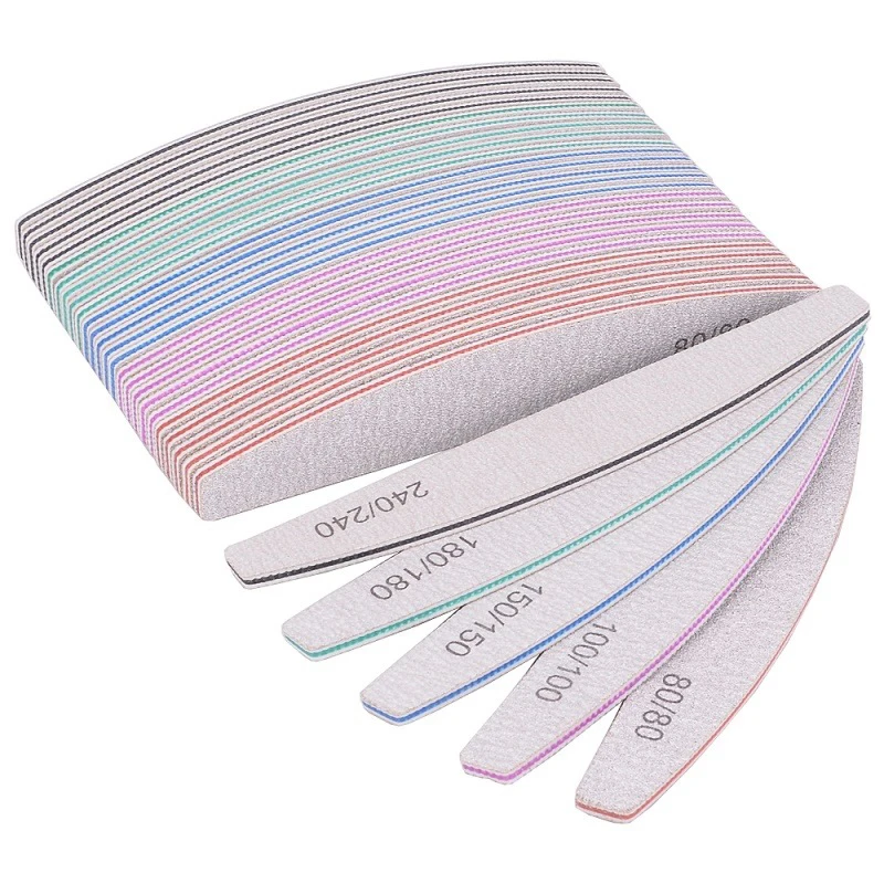 Custom Printed Logo Professional Nail Sanding File 80/80 100/180 Half ...