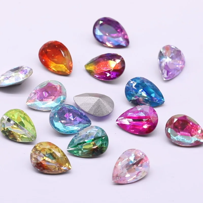 Xichuan Laser Point Back Rhinestones Drop Shape Stone K9 Glass ...