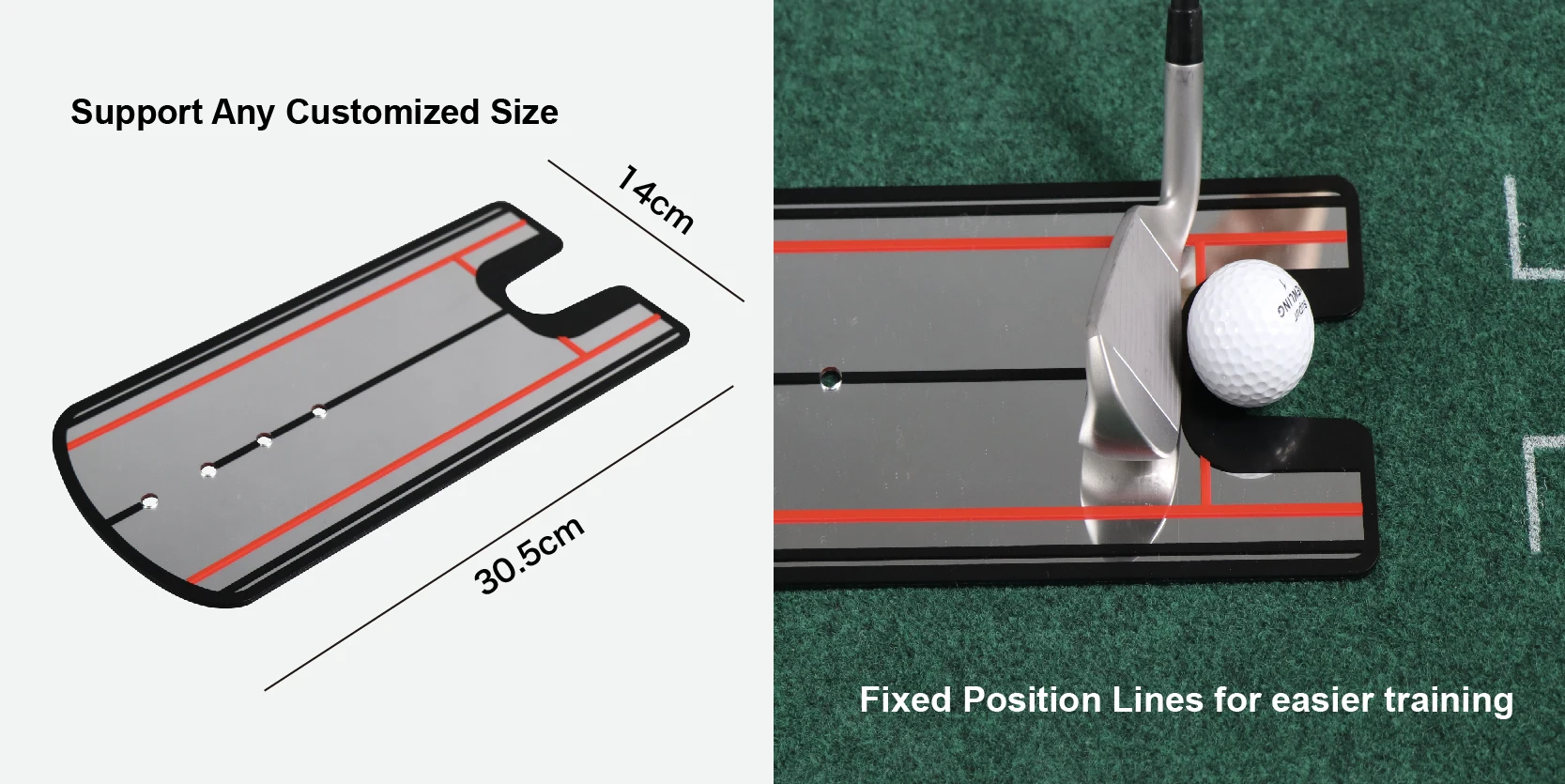 Golf Training Aid Golf Putting Alignment Mirror Golf Putter Line ...