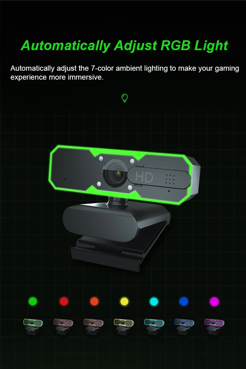 Anywii Factory Oem H782 Fhd Rgb Lights Gaming Webcam Web Camera 1080p ...