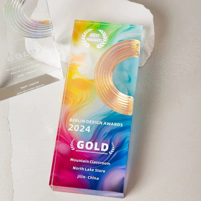 Rainbow Bending Moon Crystal Awards Trophies MH-J0295| Alibaba.com