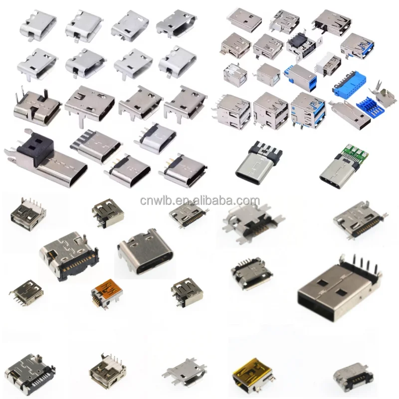 16 PIN Female Micro usb connector TYPE-611-T3 3A usb type-c connector ...