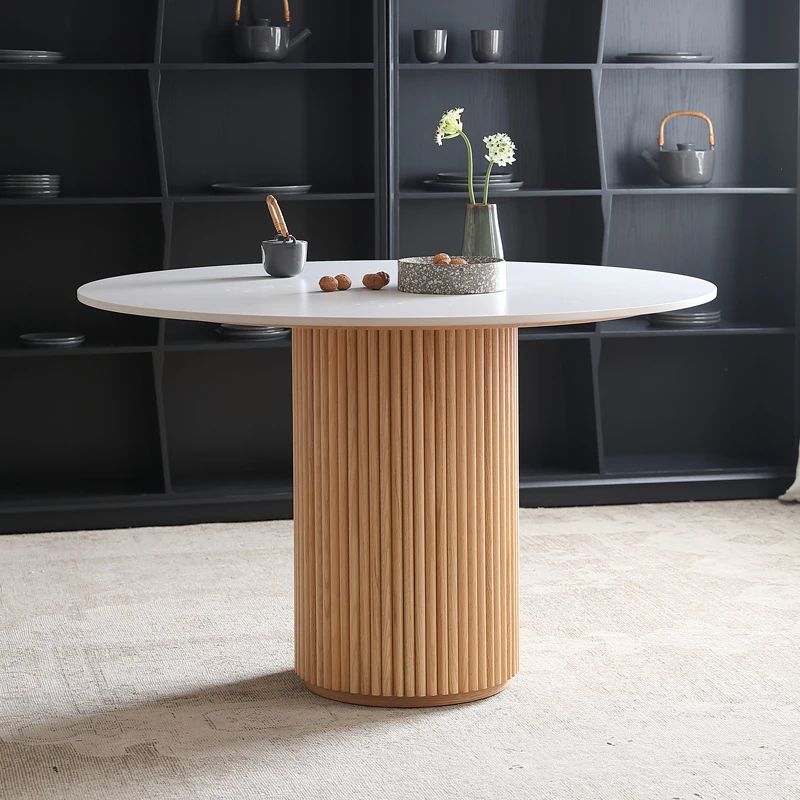 Italian Mesa De Jantar Modern Wood Marble Round Dining Table For Dining ...