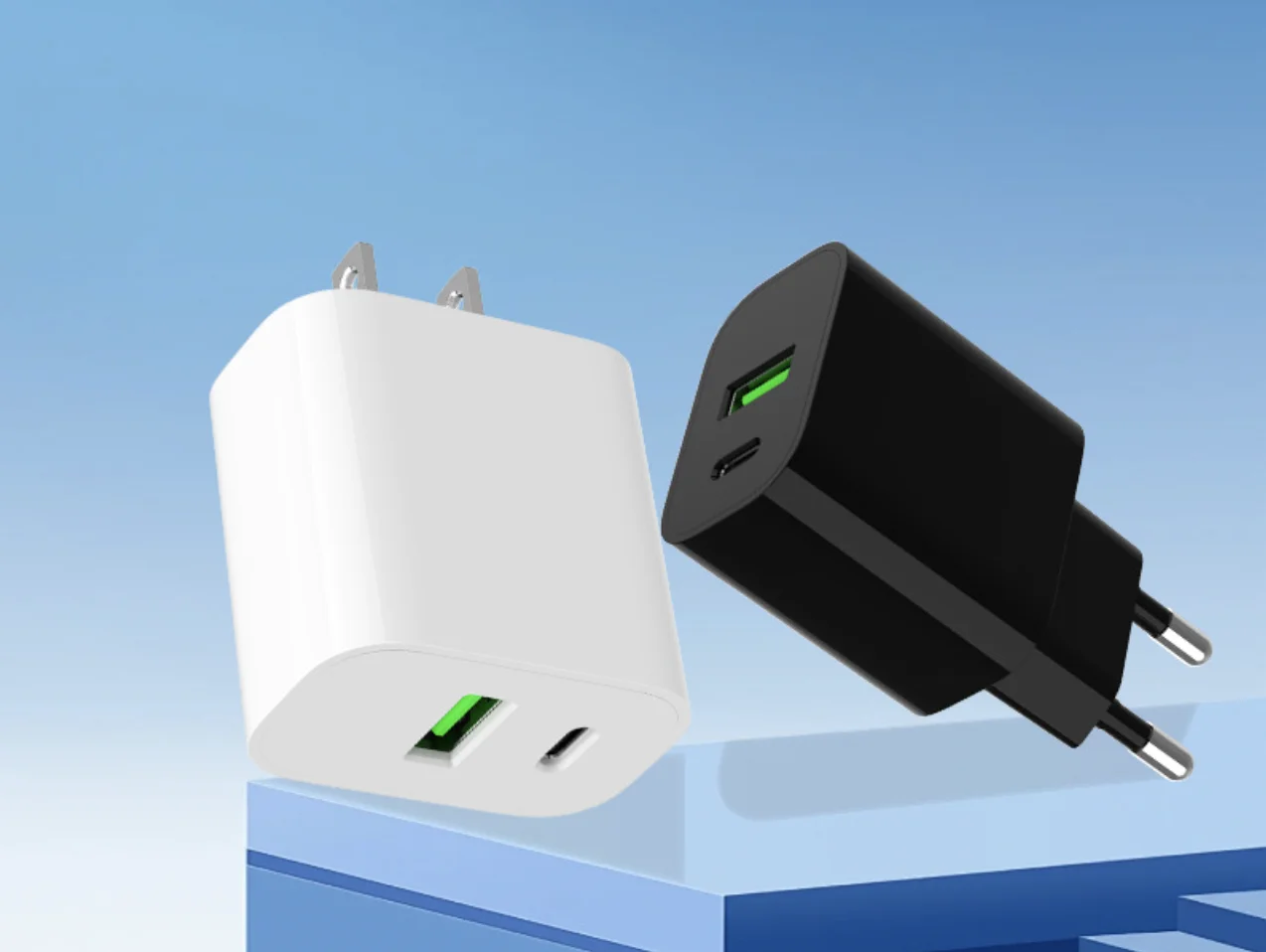 Dual Usb C Pd 20w Wall Charger Ac Power Adapter Faster Travel Charger ...