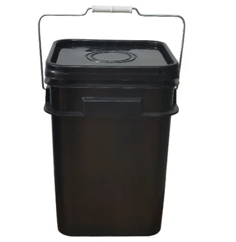 Open Top Pail Square Bucket 4 Gallon-black - Buy Square Bucket 4 Gallon ...