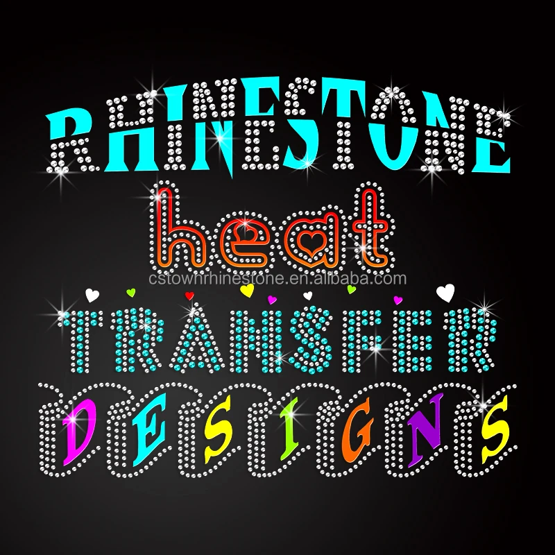 Custom Designs Heat Transfer Rhinestone Transfer T-Shirt Bulk Hot Fix ...