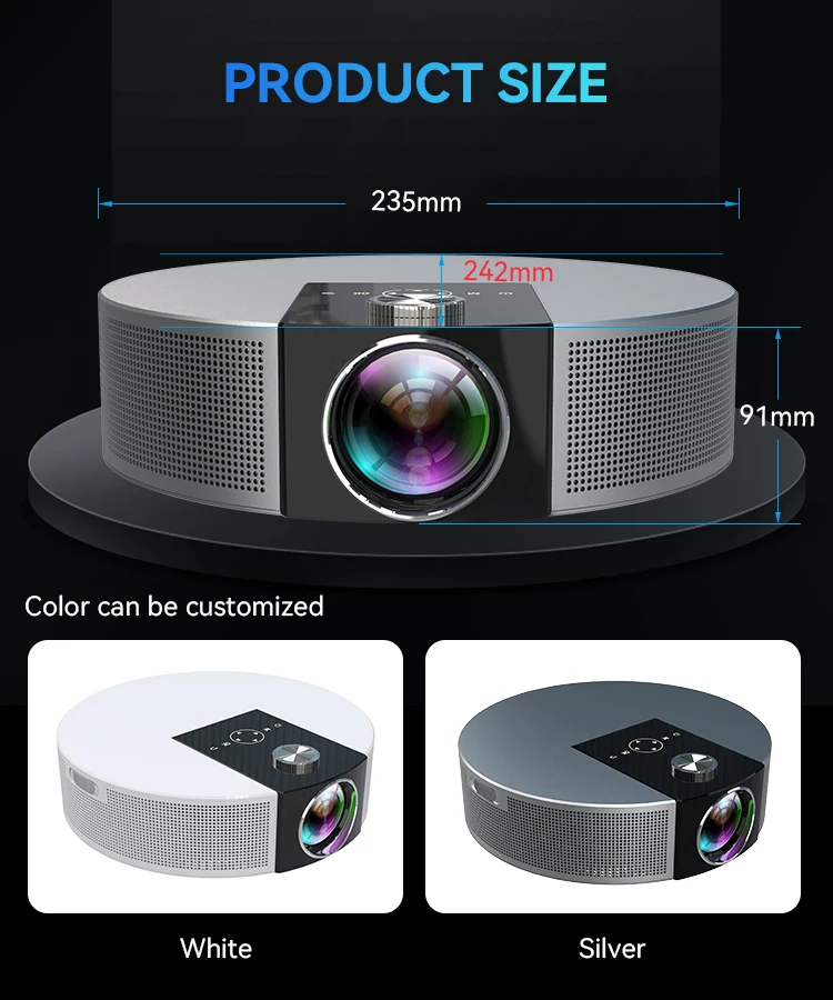 Konka Smart Full HD 1080P LED Projector - Portable & Bright