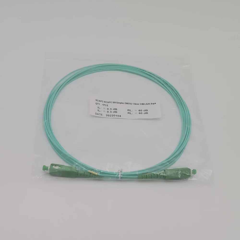 G657A2 Fiber Optic Patch Cord - 3.5m, 4m Clear Garter SC/APC