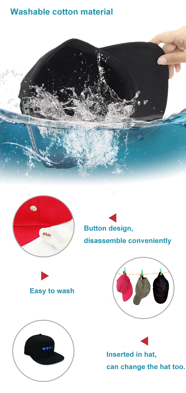 Factory Cheap Price Advertising Display Led Cap Luminous Light Up Led ...