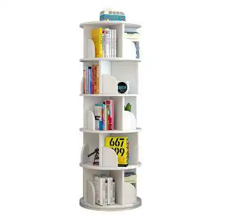 2 Layers 360 Degree Rotating Bookshelf Children's Picture Book Rack ...