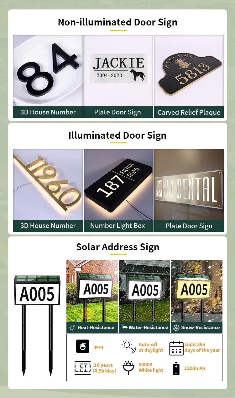 Office Door Name Plates Custom Logo Door Number Signage Board Modern ...