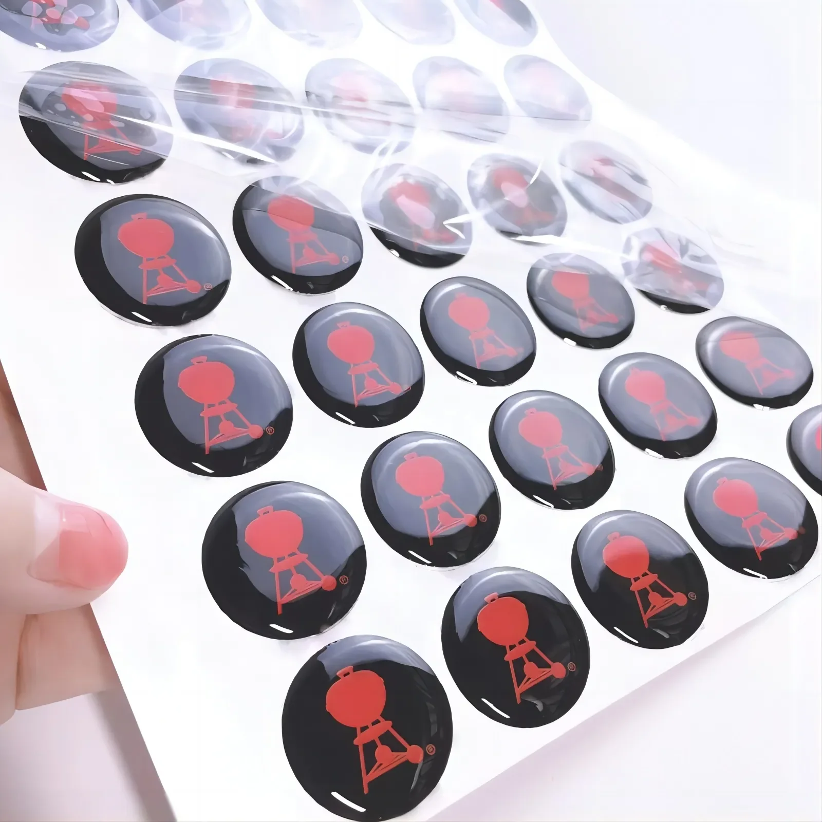 Custom Printed 3D Epoxy Dome Logo Sticker - Strong Adhesive