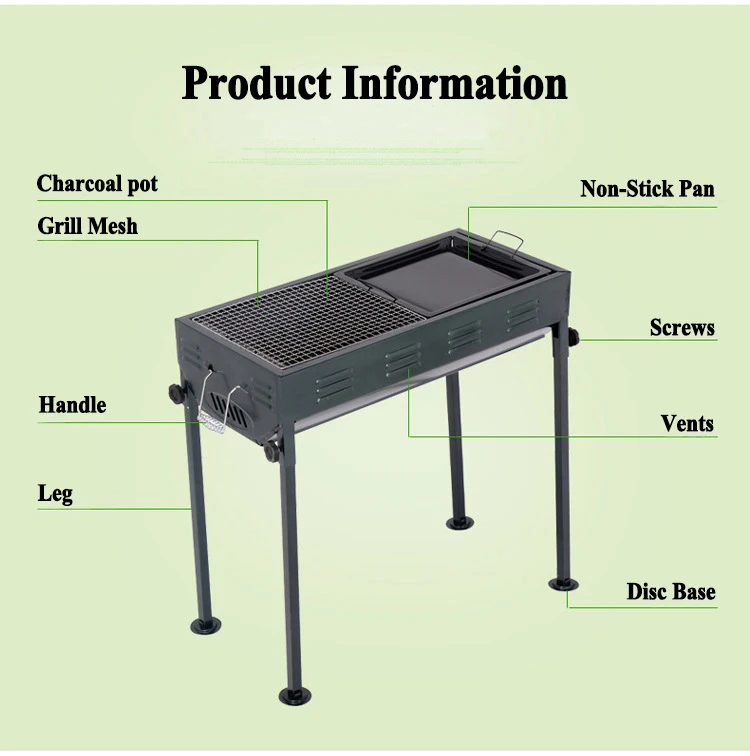 Heavy Duty Charcoal BBQ Grill - Durable & Adjustable Design