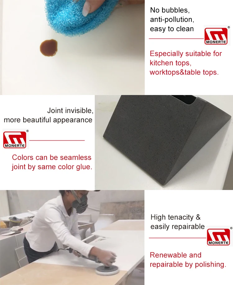 Customized Size and Color Korean Solid Surface Table Top Pmma Acrylic ...