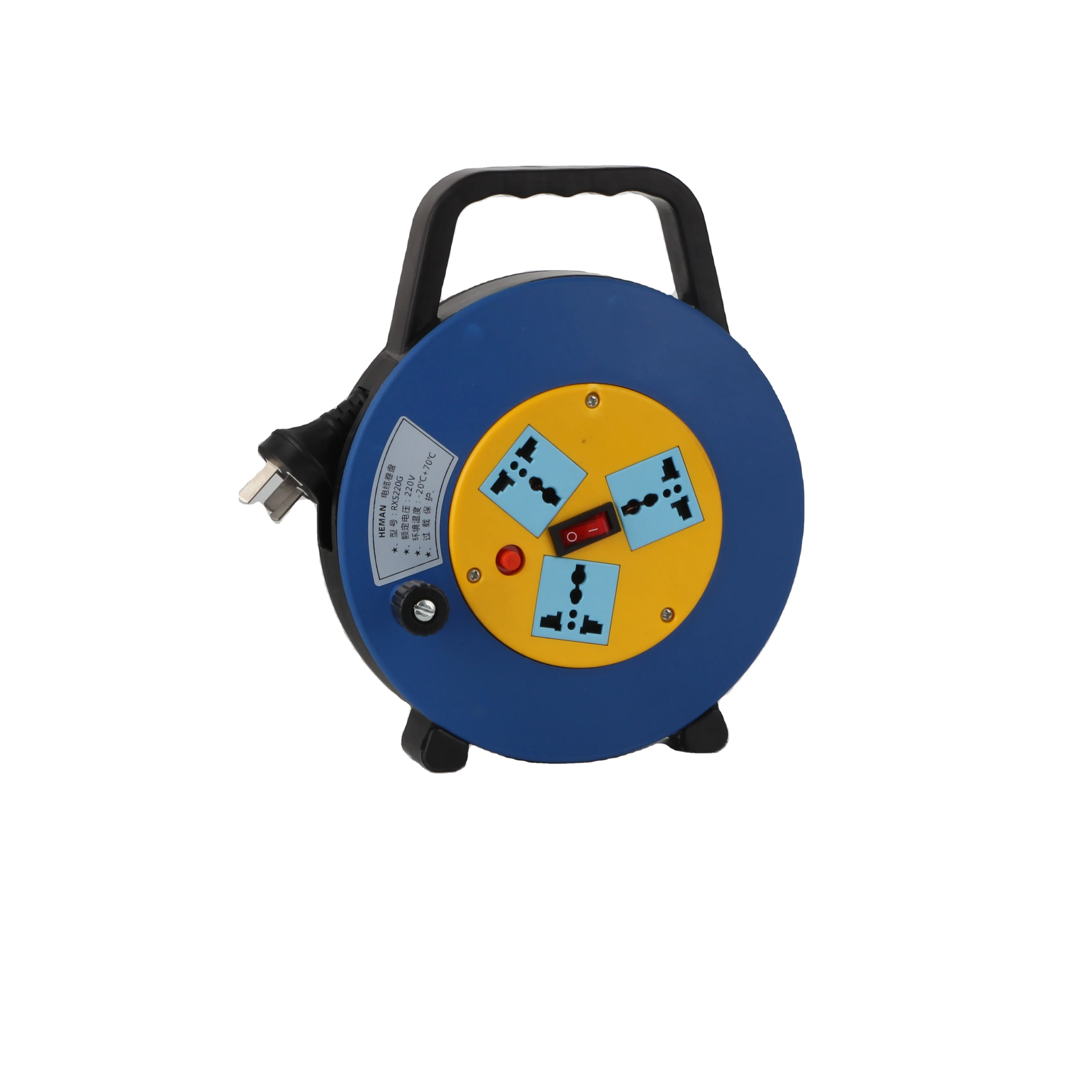 Small plastic extension cable reel 3 Multi sockets cord reel| Alibaba.com