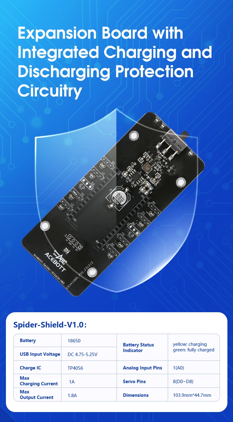 BXF DIY Spider Robot IoT ESP8266 WiFi Wireless IoT Robotic Kit Bionic Quadruped Robot C/C++ Code ...