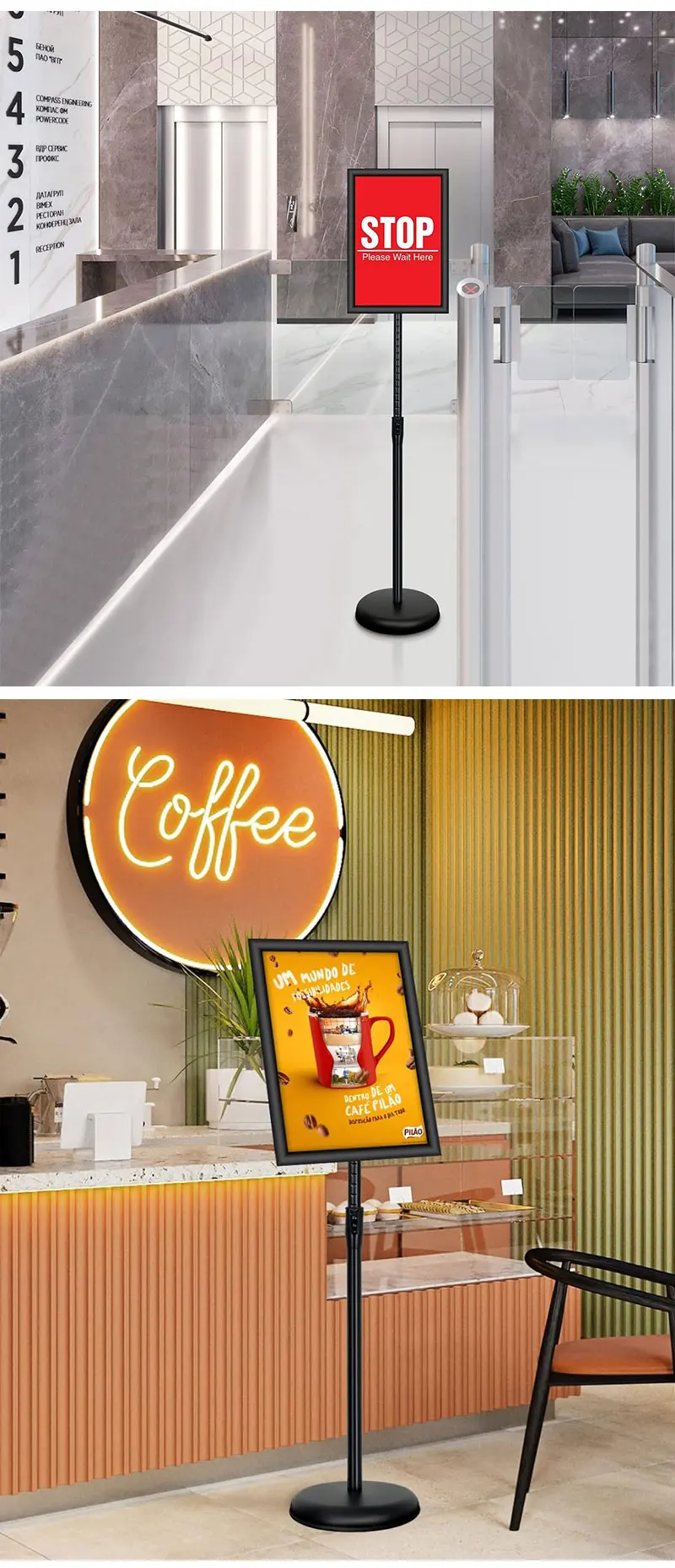 A4 Sign Holder Safety Signage Floor-standing Promotion Rack Signage ...