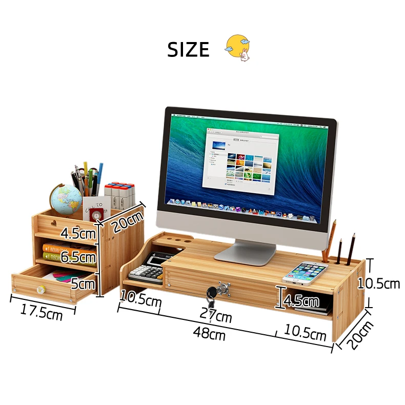 Wooden PC Monitor Riser Lap Tray Computer Laptop Table Rack Desktop ...