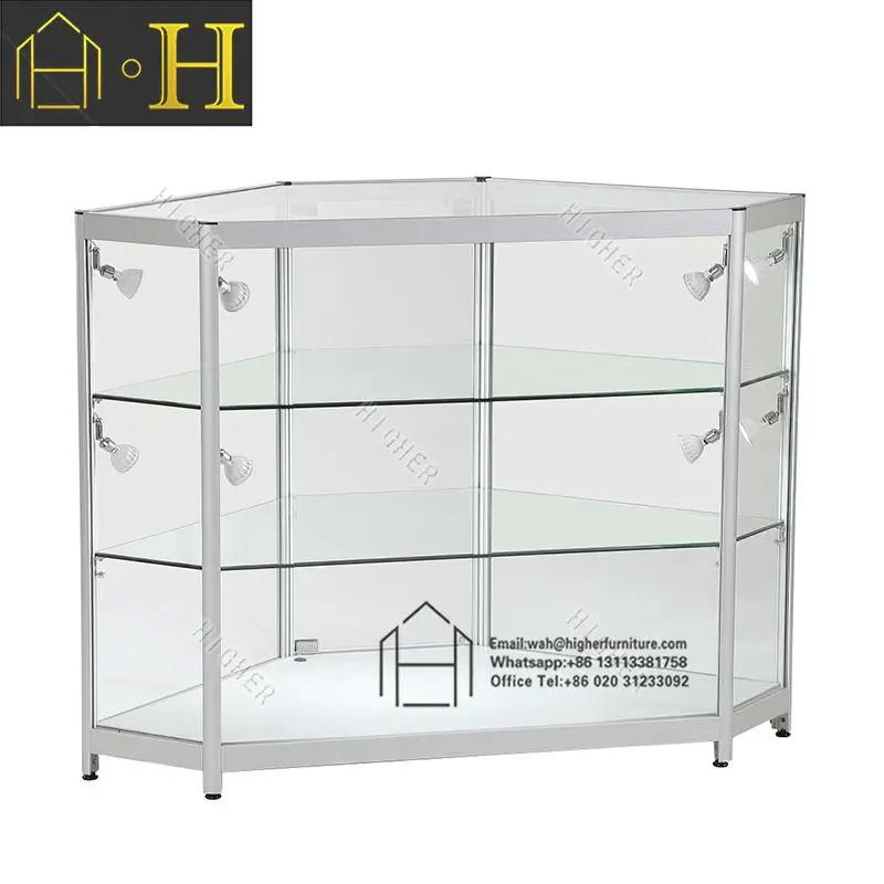Modern Glass Top Stand Retail Store Glass Display Counter with Lock ...