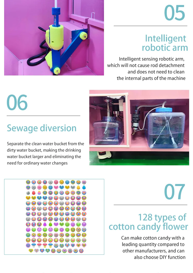 New Exclusive Robotic Arm Sensing Chip Automatic Cotton Candy Machine ...