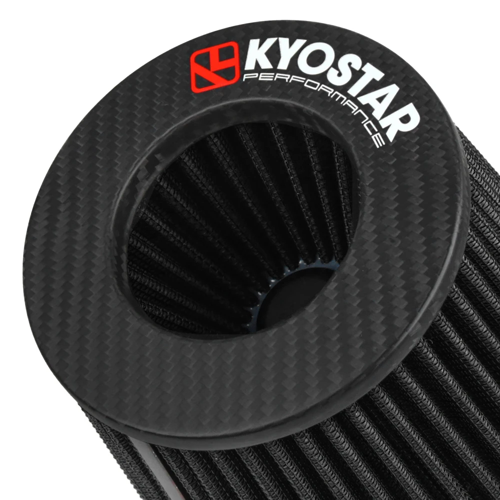 Universal High Performance Air Intake Filter 3'' Black Matte Dry Carton ...