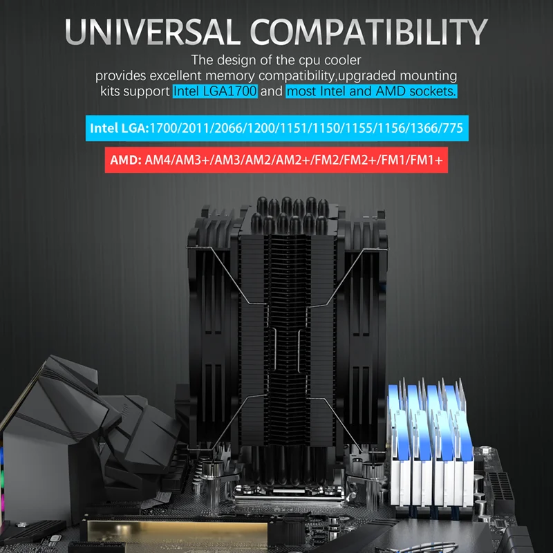 CPU Fans And Cpu Cooler Fan Large copper base heat dissipation