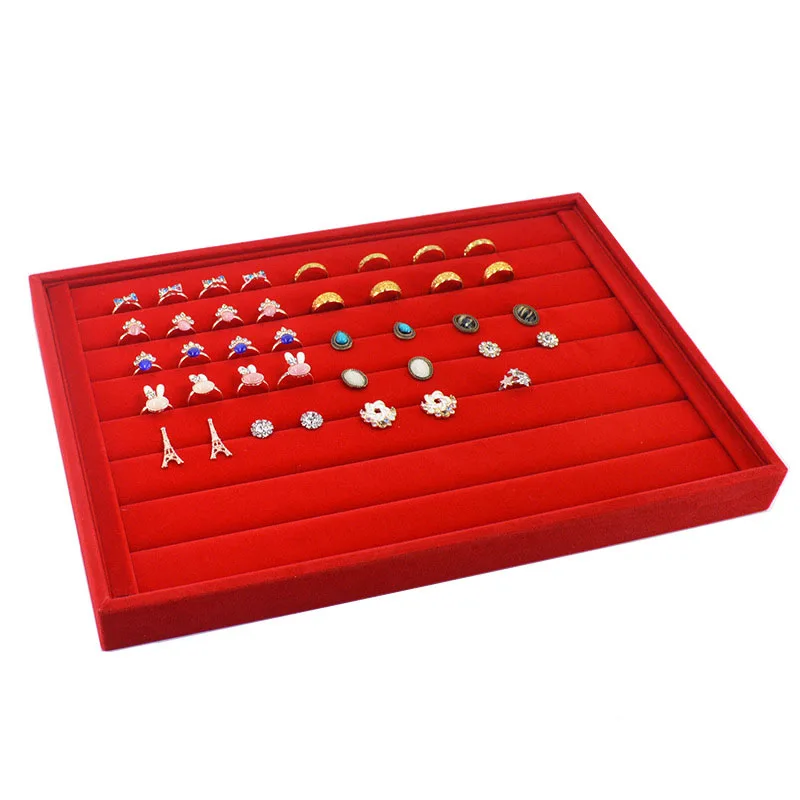 Alibaba.com: Custom luxury red velvet jewellery display trays for rings ...