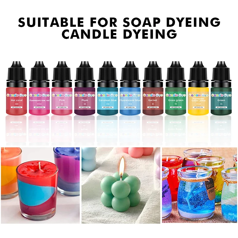 34 Colors Liquid Oil-Based Dye for Candle Wax DIY Candle Making Highly ...