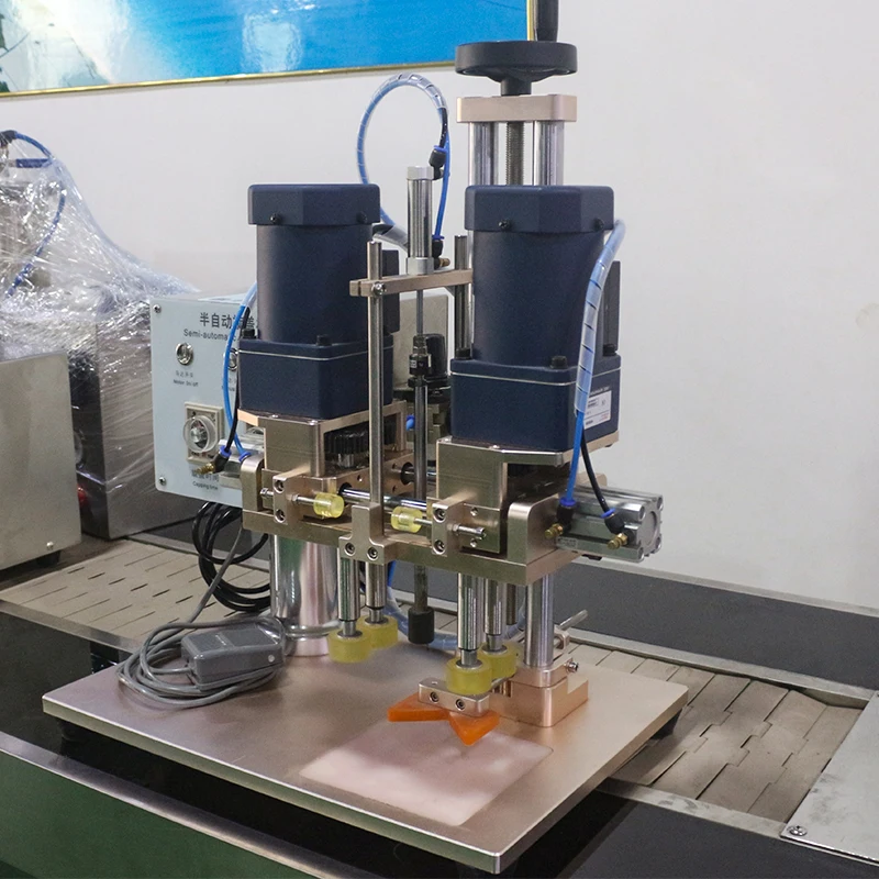 Low Cost Semi Automatic Cap Equipment Factory Cover Plastic Bottles ...