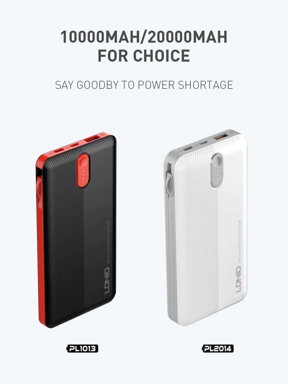 Ldnio Pl2014 New Design Powerbank 20000mah Portable With Cable Power ...