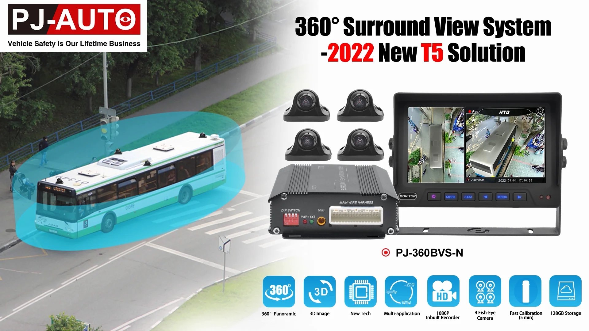 Pjauto 1080p 3d 360 Around View Monitor Car Camera System Bird View ...