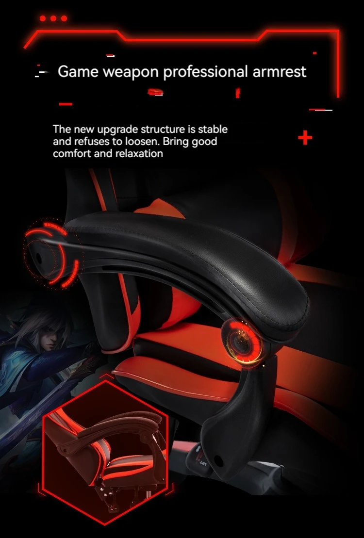 Wholesale Height Adjustable Gaming Chair with PU Leather